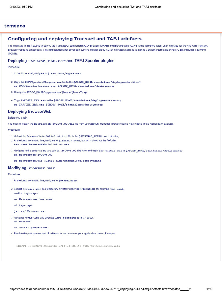 Configuring and Deploying T24 and TAFJ Artefacts | PDF | Zip (File Format) | Databases