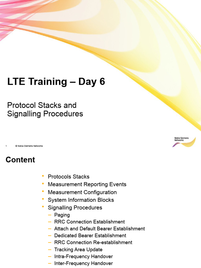 LTE Training Day 6 - Protocol Stacks & Signalling | PDF | Transmission Control Protocol | Computing