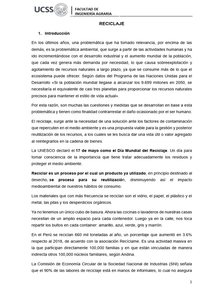 RECICLAJE Y ECONOMIA CIRCULAR | PDF | Residuos | Reciclaje