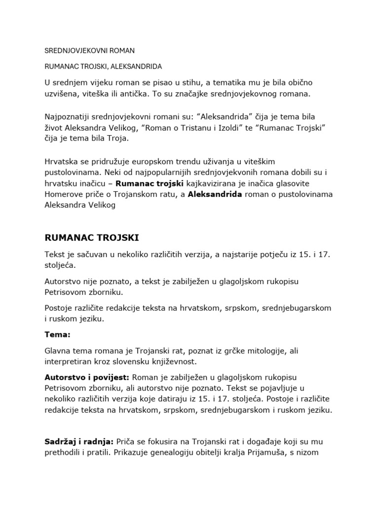 Srednjovjekovni Roman | PDF