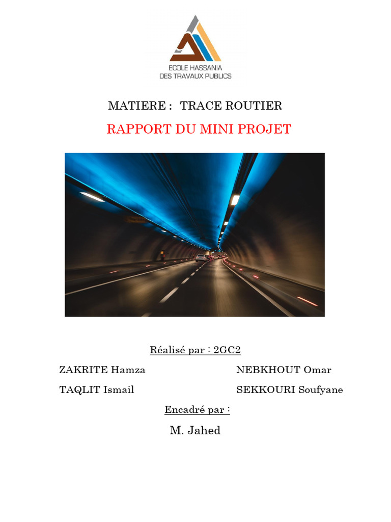 Mini Projet de Tracé Routier 2Km | PDF | Route | Ingénierie civile