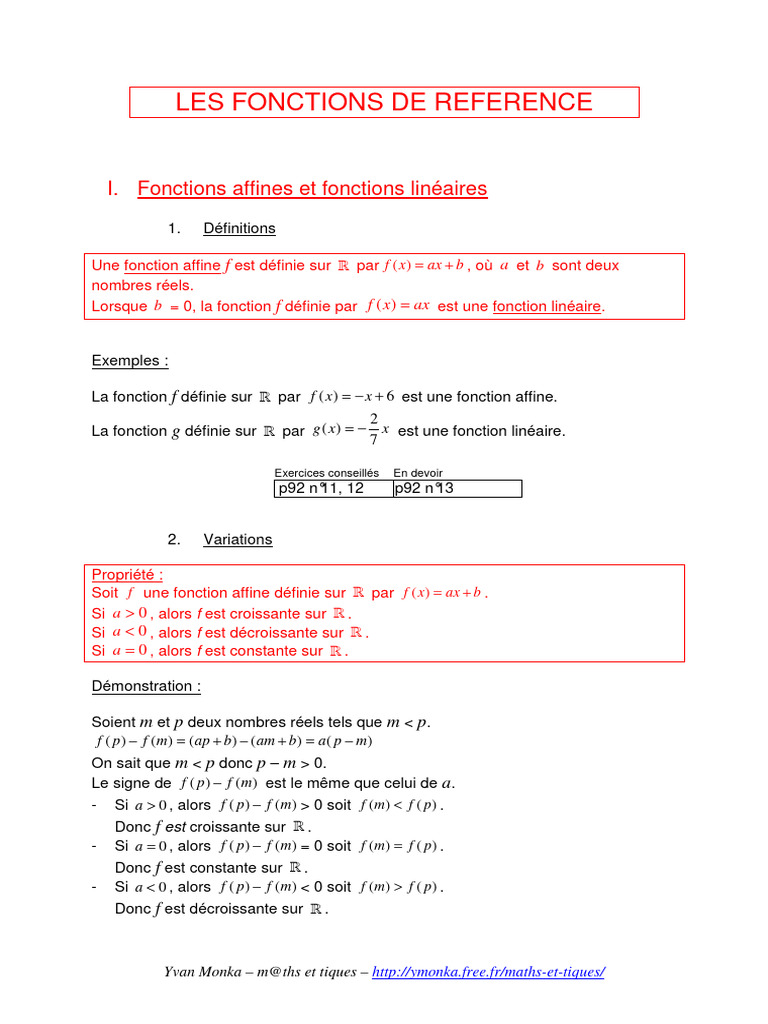 Fonctions de Référence en Mathématiques | PDF | Nombre réel | Analyse ...