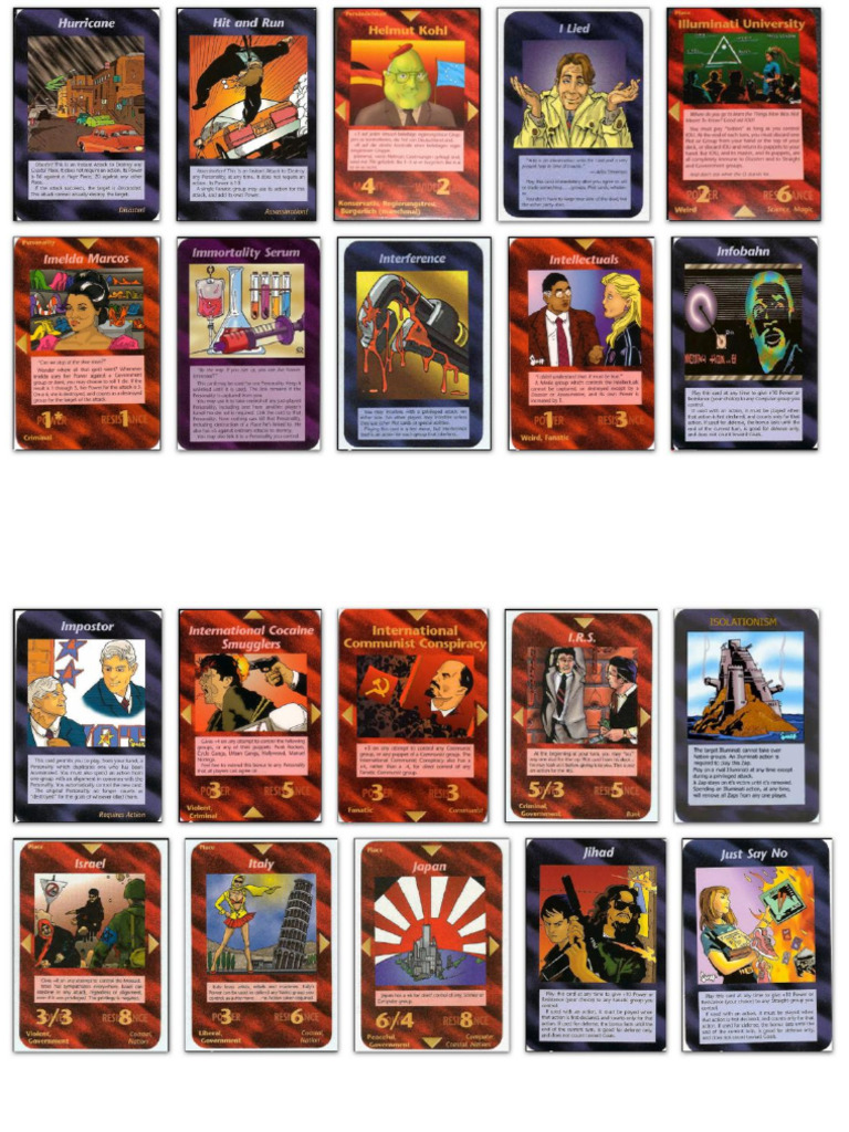 Illuminati Card Game: Alien Cards List | PDF