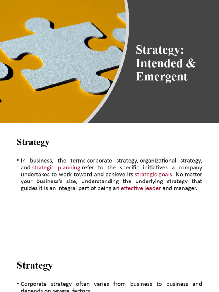 Strategy-Intended and Emergent | PDF | Strategic Management | Strategic ...