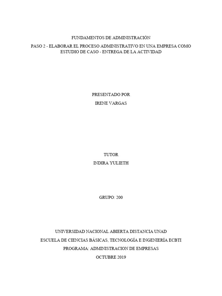 Unidad1 Paso2 Irene Vargas | PDF | Business
