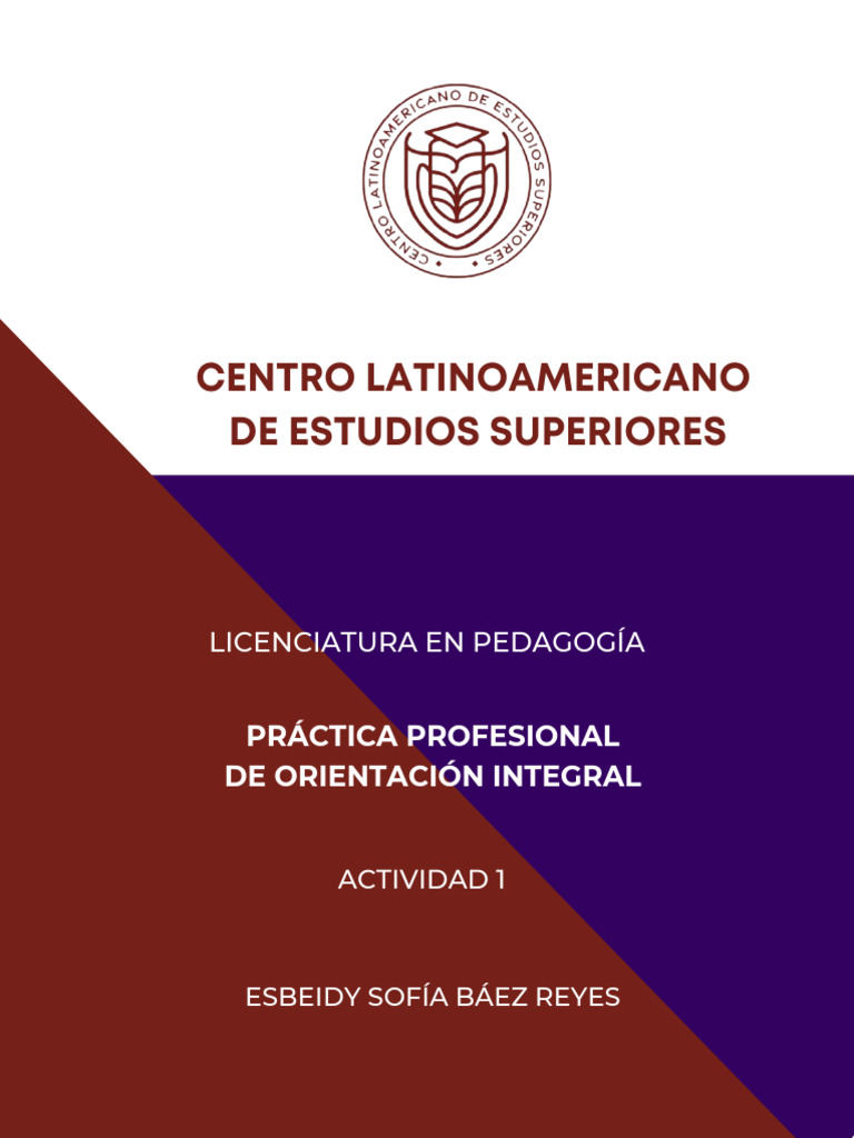 ACT 1 Práctica Profesional de Orientación Integral | PDF