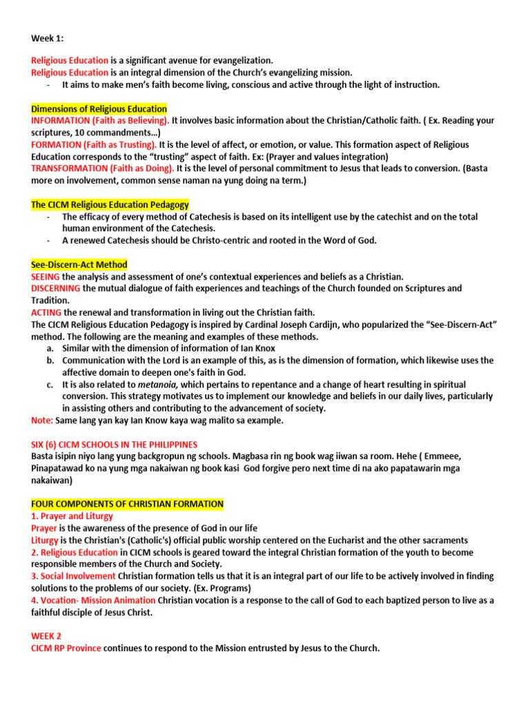 Theology 4 Reviewer | PDF | Morality | Faith