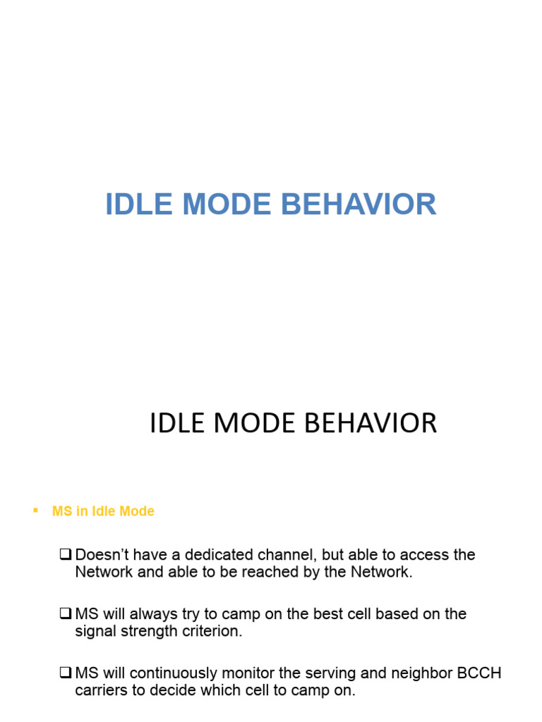 Idle Mode Optimization | PDF | Telecommunications | Information And ...