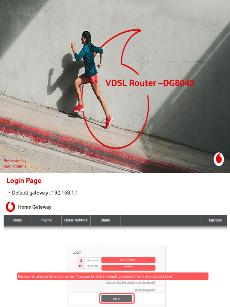 VDSL Router - DG8045: Presented by Sami Khamis | PDF | Computer Network | Internet