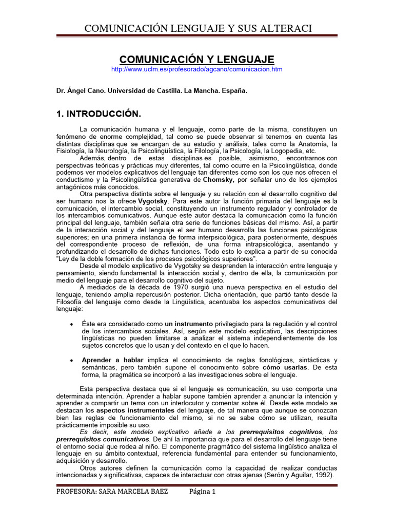 Comunicion Pensamiento y Lenguaje | PDF | Aquisición de idioma | Palabra