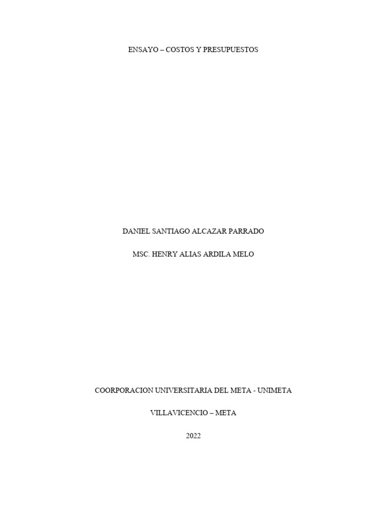 ENSAYO 2 - Daniel Santiago Alcazar Parrado | PDF | Presupuesto | Economias