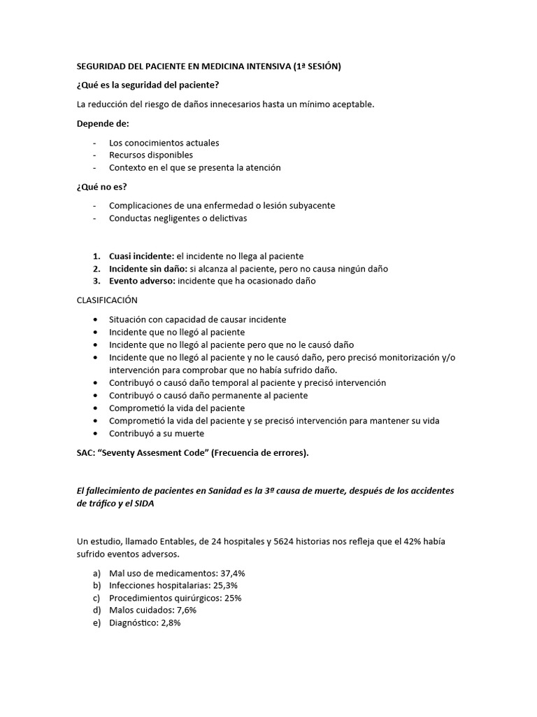 Seguridad Del Paciente en Medicina Intensiva | Descargar gratis PDF ...
