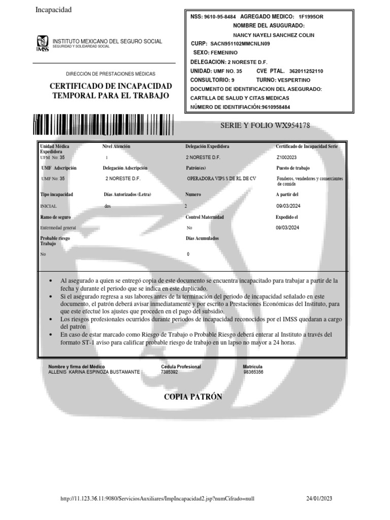 FORMATO EDITAR IMSS | PDF | Medicina | Cuidado de la salud