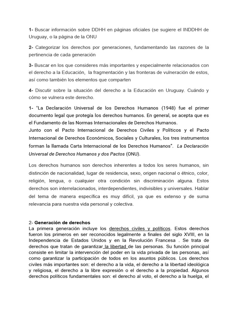 Educación y Derechos Humanos en Uruguay | PDF | Derechos humanos | Derechos