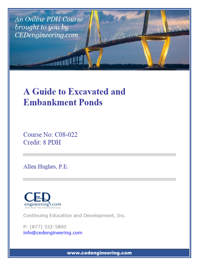 Excavated and Embankment Pond Guide | PDF | Pond | Dam