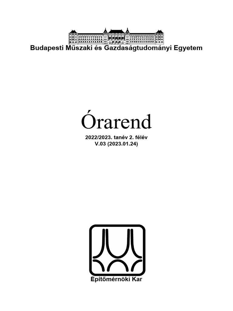 EO Orarend 2022 23 2 v03 20230124 | PDF