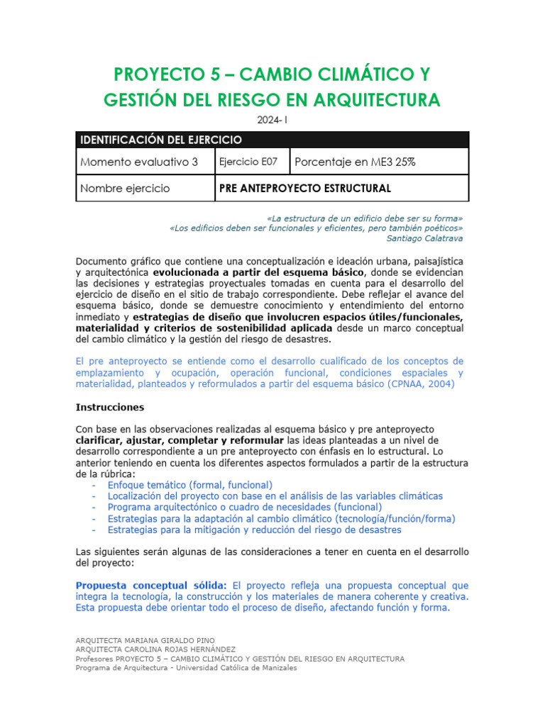 E07 CCGR 2023-04-04 Preanteproyecto Estructural | PDF | Diseño | Arquitecto