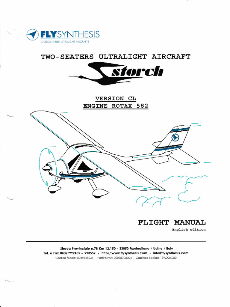 Storch CL Flight Manual for Rotax 582 | PDF | Takeoff | Landing Gear
