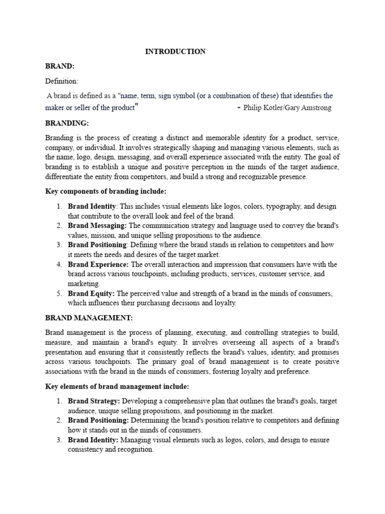 Branding & Brand Management Guide | PDF | Brand | Brand Management