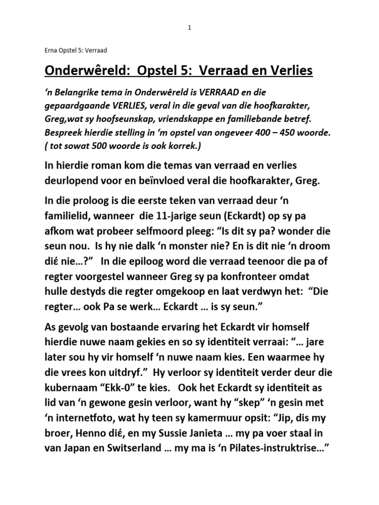 Onderwereld Verraad & Verlies | PDF