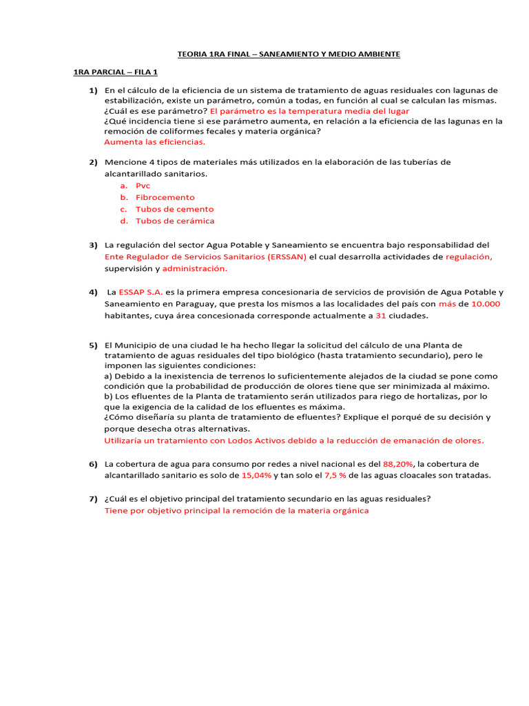 Teoria Final | PDF | Vertedero | Residuos