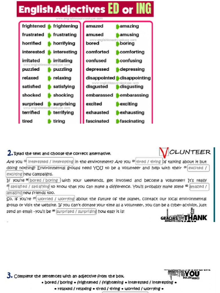 Ed Ing Adjectives | PDF