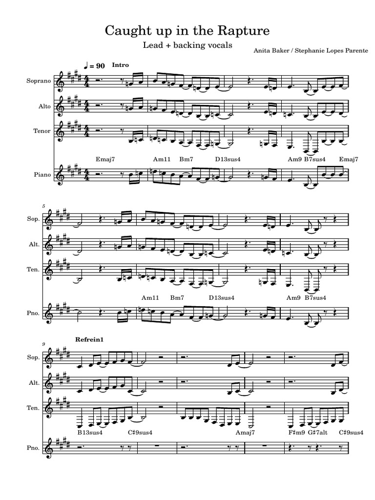 Caught Up in The Rapture - Backing Vocals | PDF | Elements Of Music ...