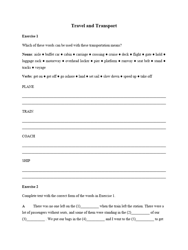 Unit 14 Travel and Transport | PDF | Baggage | Transport