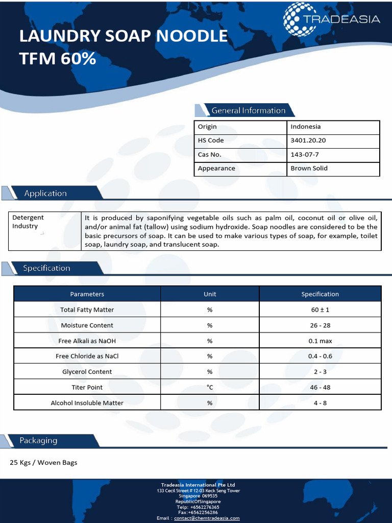 2019 TDS Laundry Soap Noodle TFM 60 - Indonesia | PDF