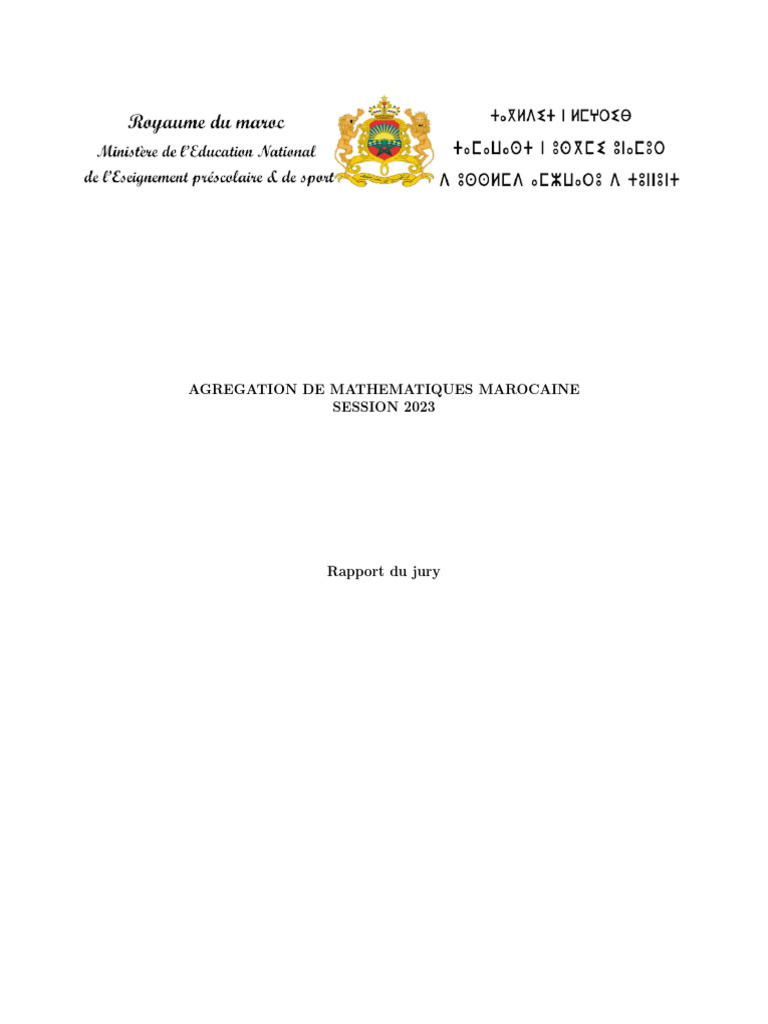 Rapport du jury agrégation math 2023 | PDF | Groupe (Mathématiques ...