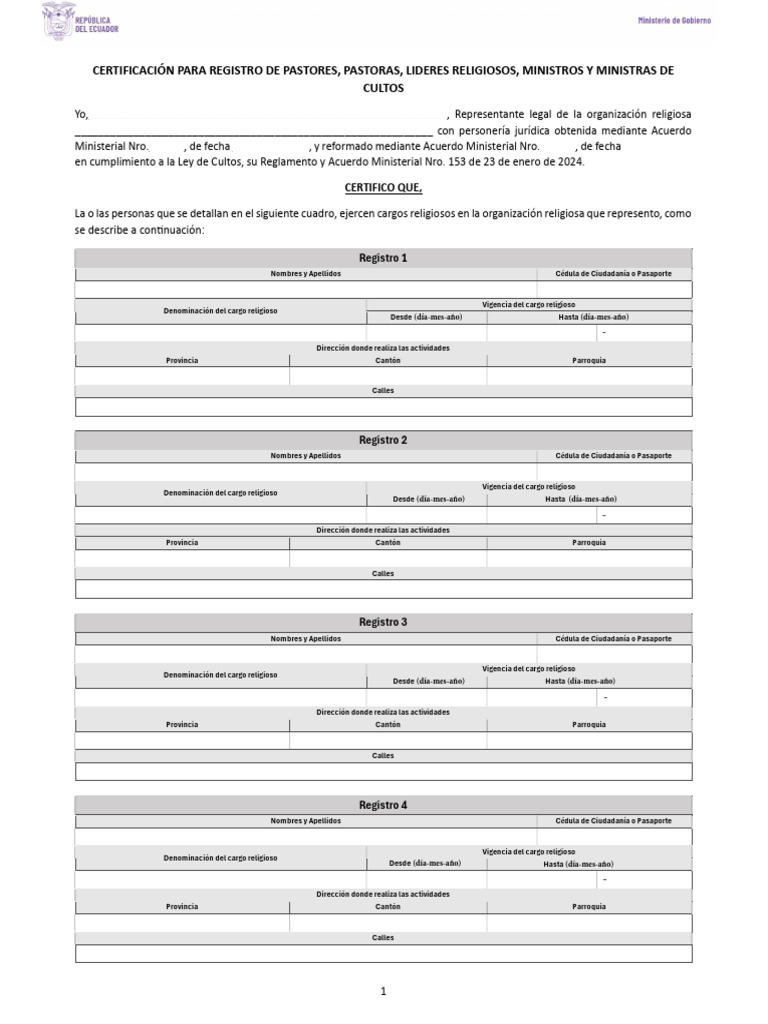 Formato Certificacion Rev. 1 2024 03 21 Final 2 | PDF | Documento de identidad | Gobierno y ...