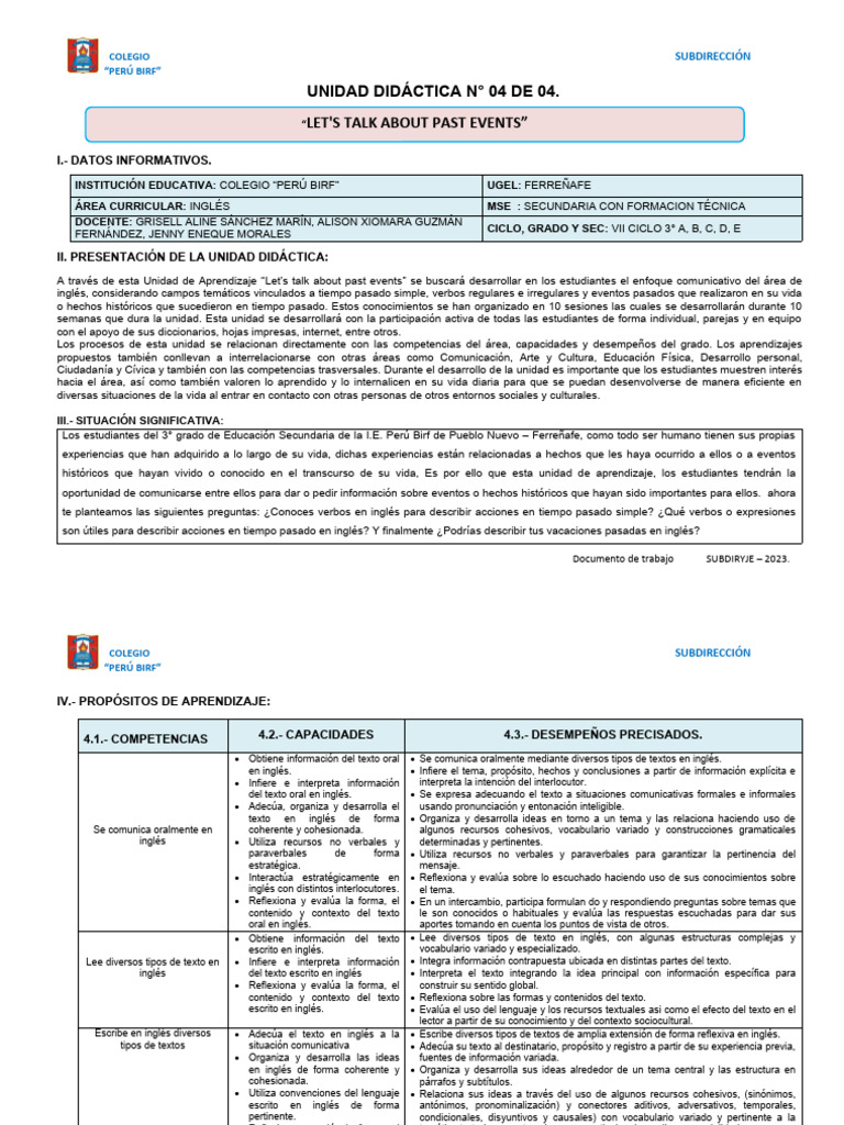 Unidad Didactica 4 - Tercero | PDF | Aprendizaje | Justicia