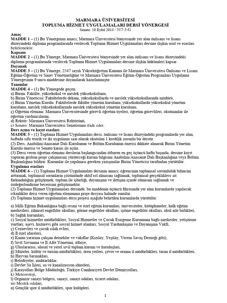 Topluma H Zmet Uygulamalari Ders y Nerges | PDF