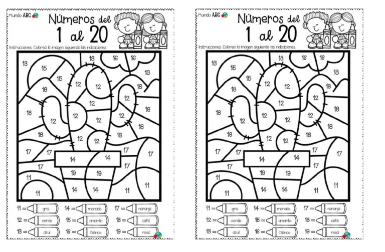 Colorear Hasta El 20 | PDF