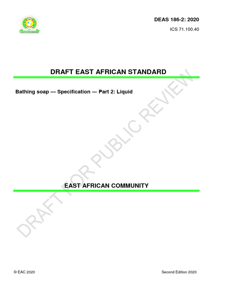 Draft East African Standard: DEAS 186-2: 2020 | Download Free PDF ...