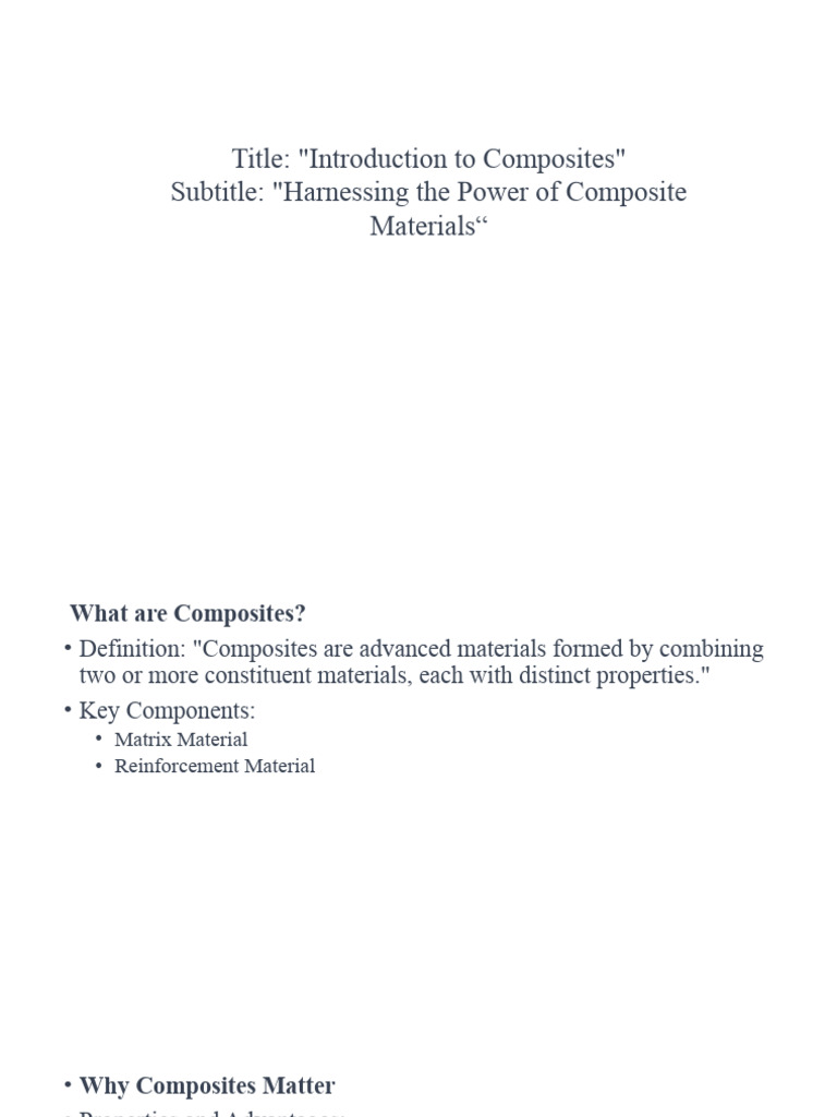 Introduction To Composite Material | PDF | Composite Material | Fibre ...