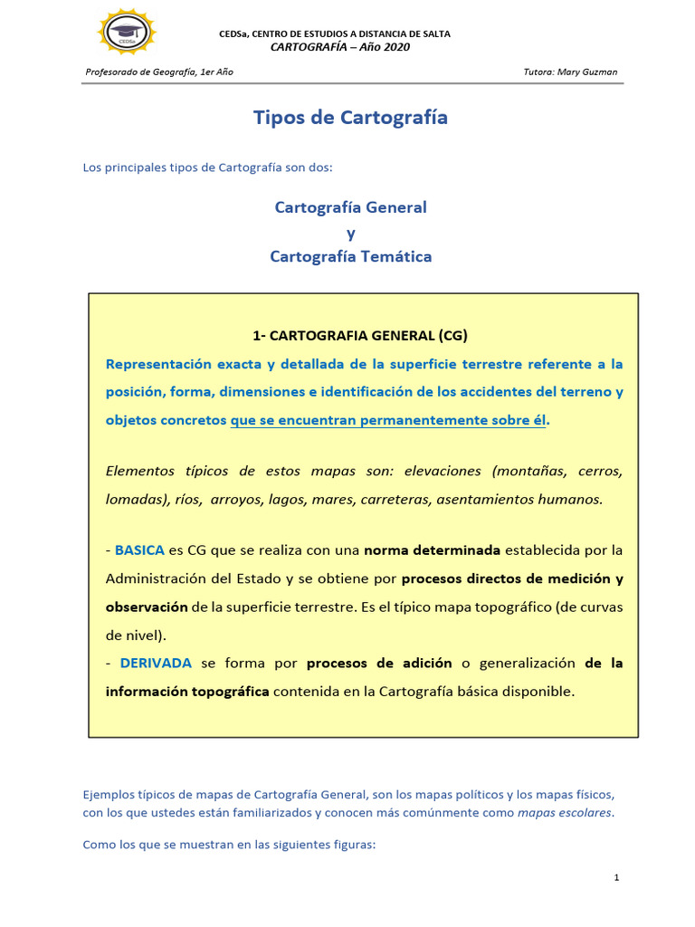 Tipos de Cartografía: General y Temática | PDF | Cartografía | Mapa