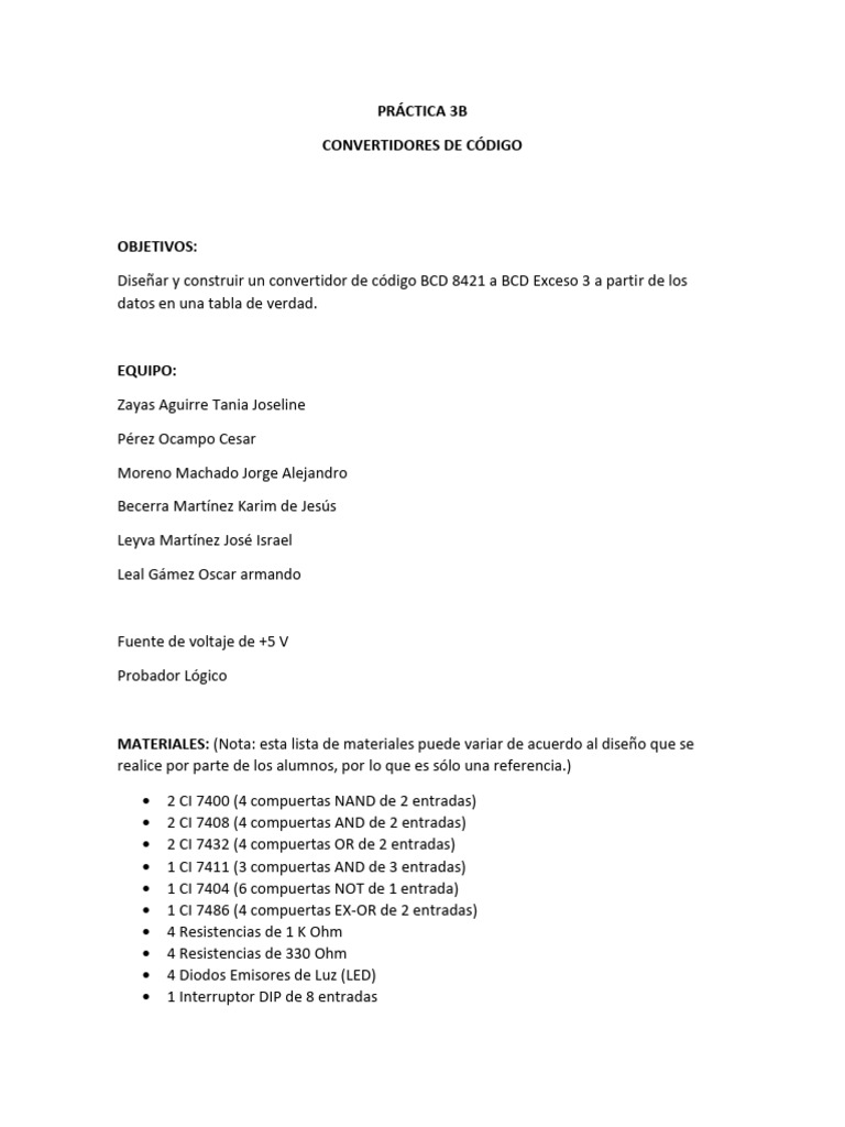 Práctica 3B | PDF | Puerta lógica | Informática
