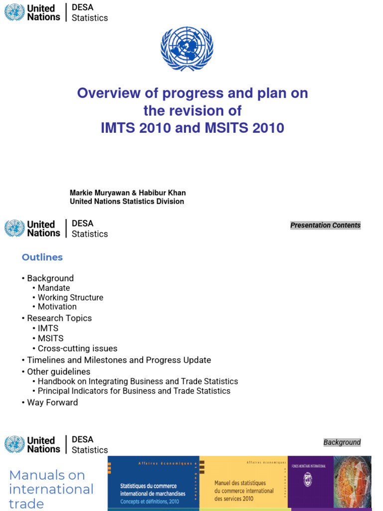 Revision Plan for IMTS and MSITS 2010 | PDF | Statistics | Data