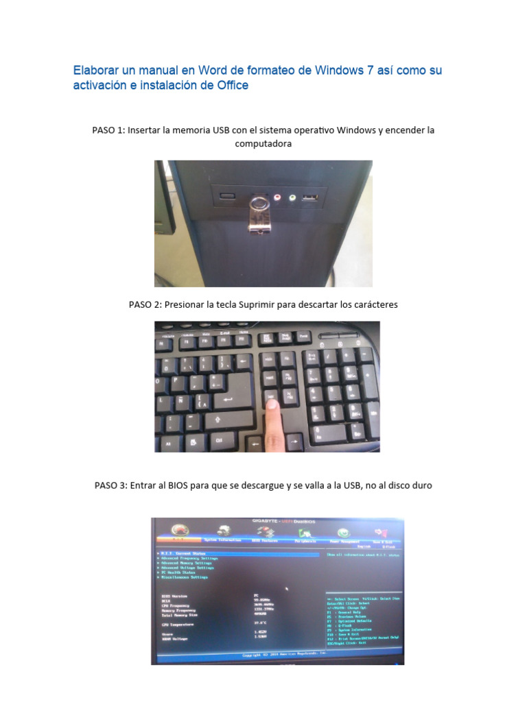 MANUAL de Mantenimiento | PDF | Microsoft Windows | Bios