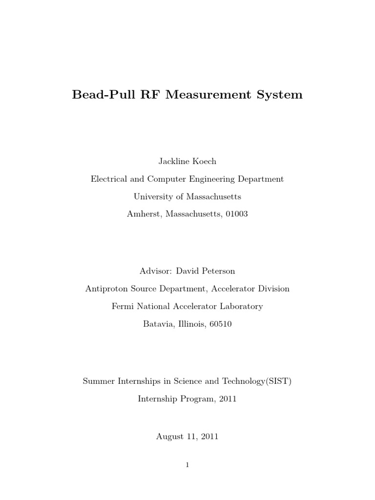 Bead-Pull RF Measurement System | PDF | Electric Motor | Resonance