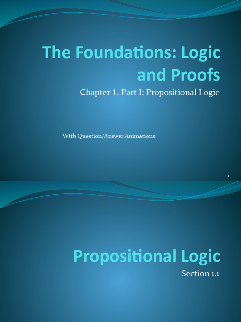 1chapter1 P1 Propositional Logic Pdf If And Only If Logic Gate 9347