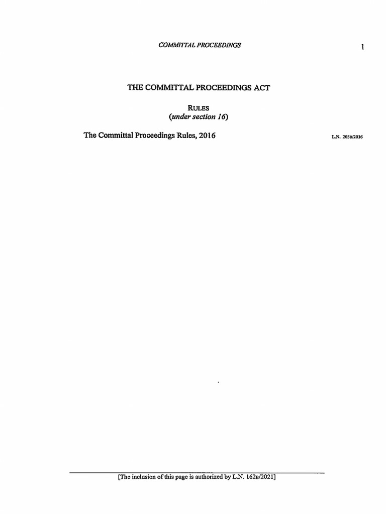 The Committal Proceedings Rules | PDF