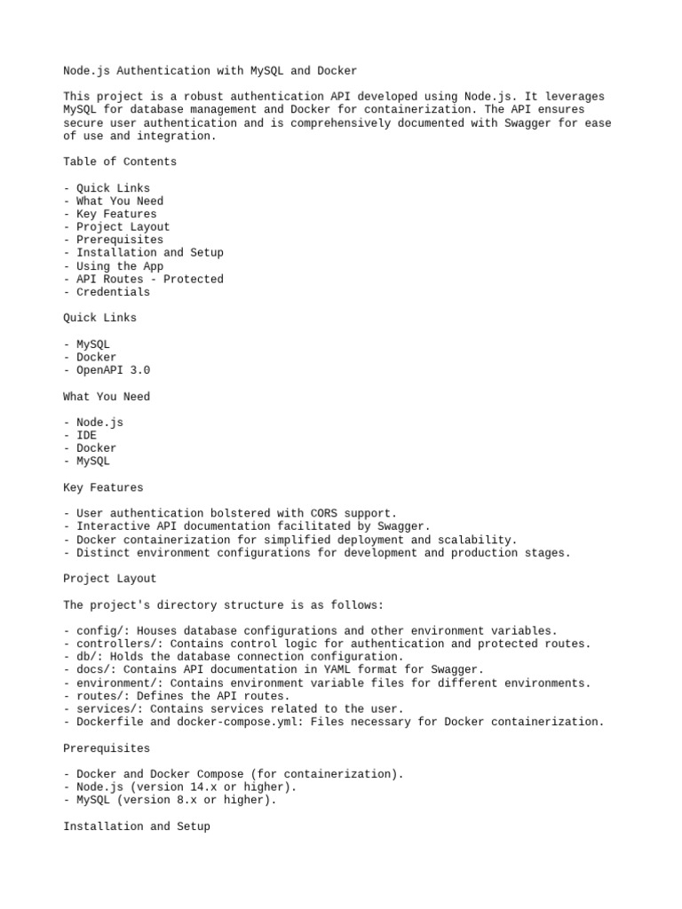 Mysql Authentication Nodejs And Docker Pdf My Sql Software