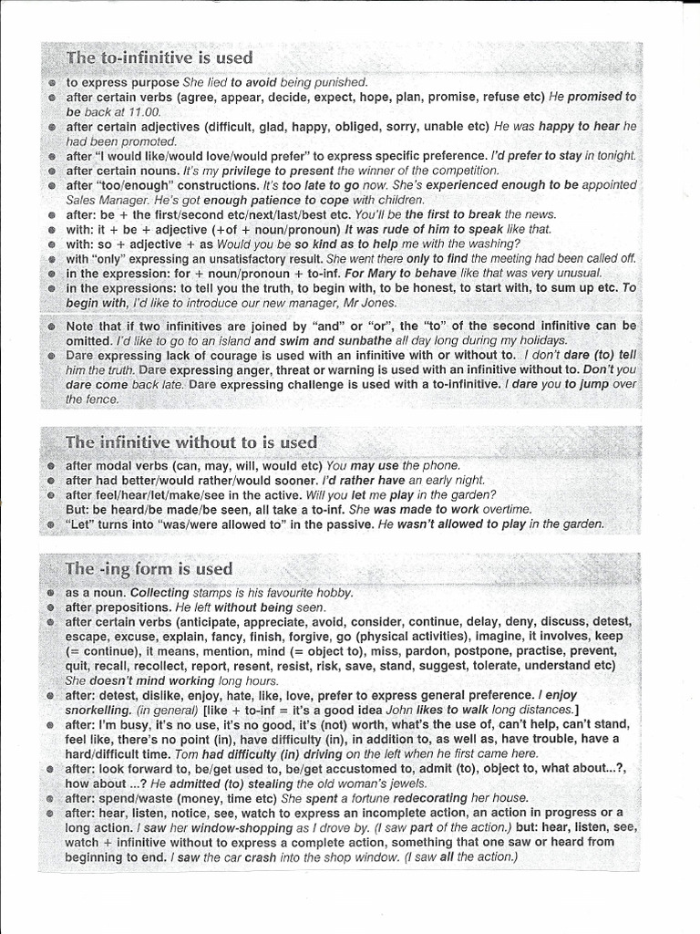 Infinitives_ing form | PDF