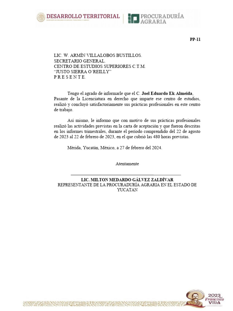 Carta de conclusión PP-11 (1) | PDF