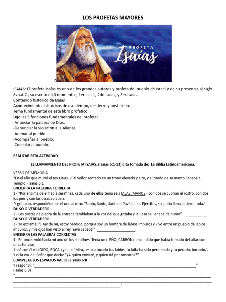 Imágenes y Dibujos de Profetas Mayores | PDF | Ezequiel | Profeta