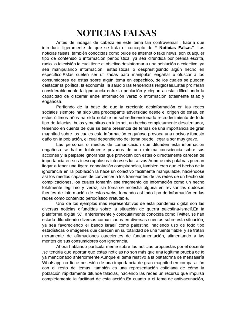 Noticias Falsas | PDF