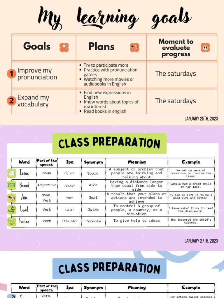 Class Preparation - 2023 | PDF | Adjective | Verb