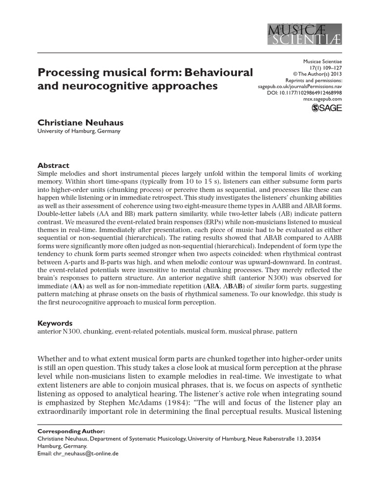 Musical Form-Behaviour and Neuro | PDF | Electroencephalography ...